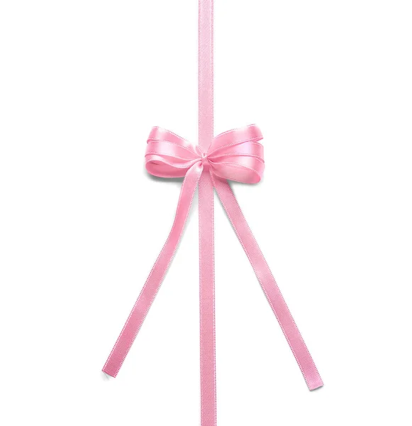 Beautiful Pink Ribbon Bow White Background — Stock Photo © serezniy ...