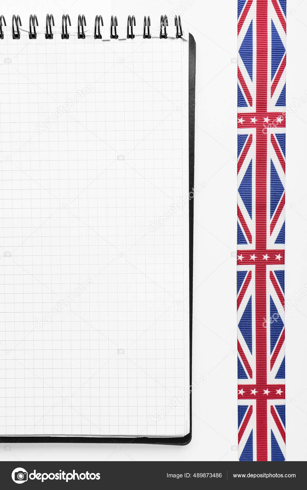 Notebook Ribbon Colors Flag White Background Concept Learning English ...