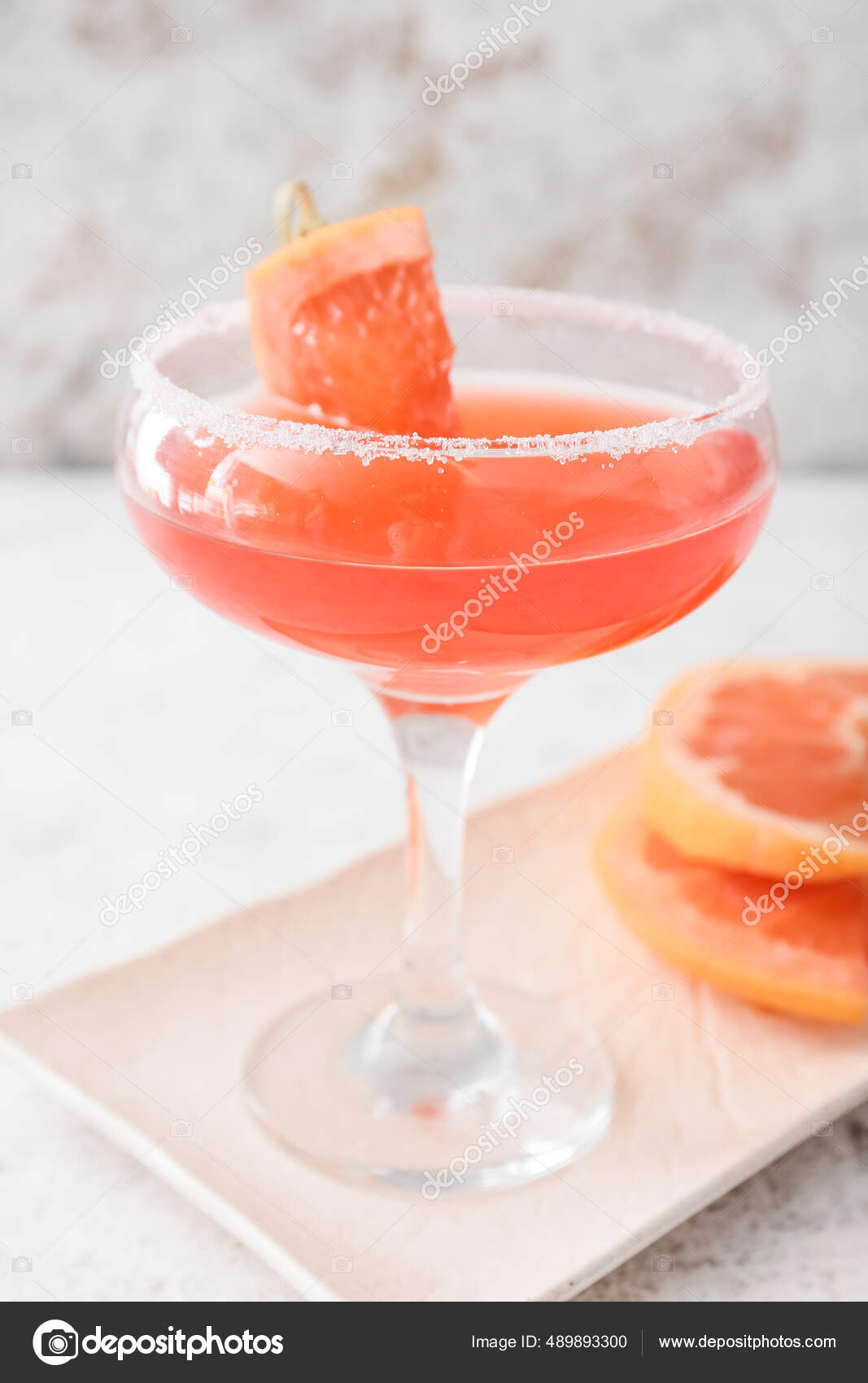 Glass Hemingway Daiquiri Cocktail Grapefruit Grunge Background — Stock ...