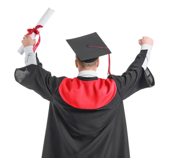 Male Graduating Student Book White Background — Stock Photo © serezniy ...