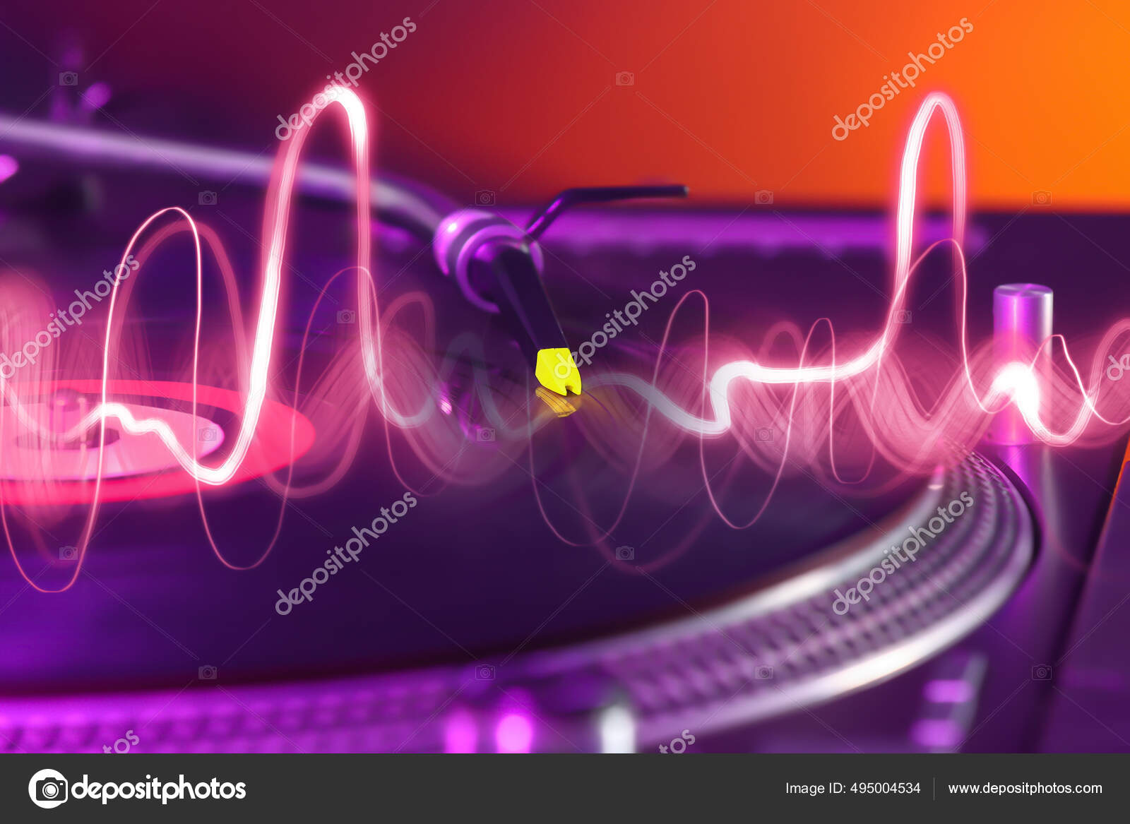 Vinyl Disk Modern Mixer Closeup — Stock Photo © serezniy #495004534