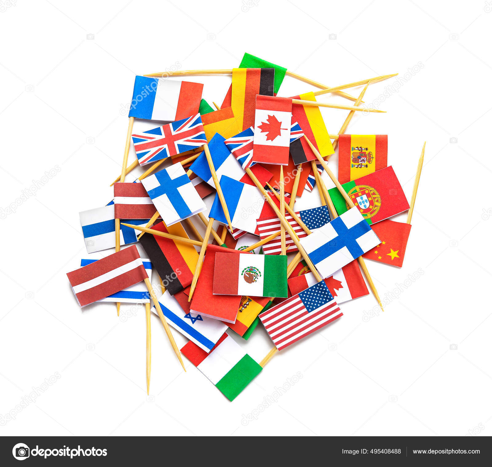 Many Flags Different Countries White Background Stock Illustration by ...