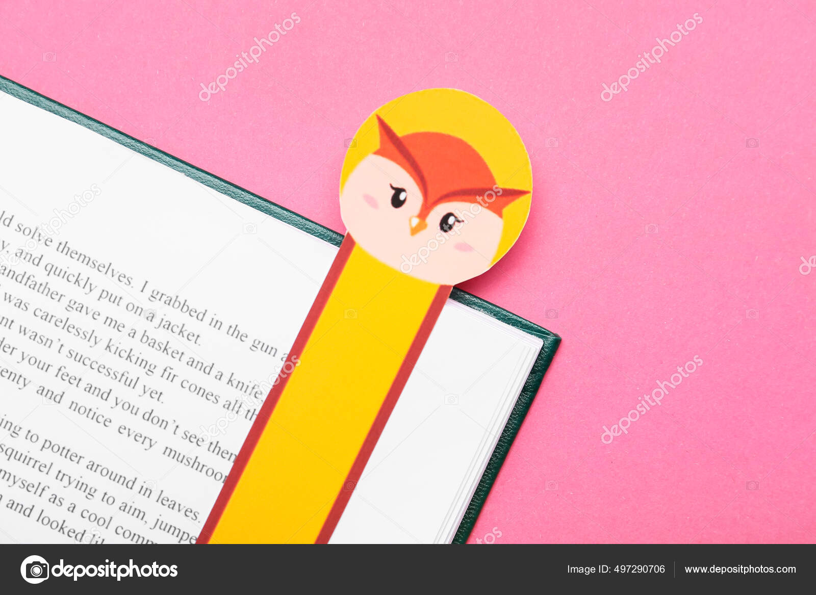Cute Bookmark Book Color Background Stock Photo by ©serezniy 497290706