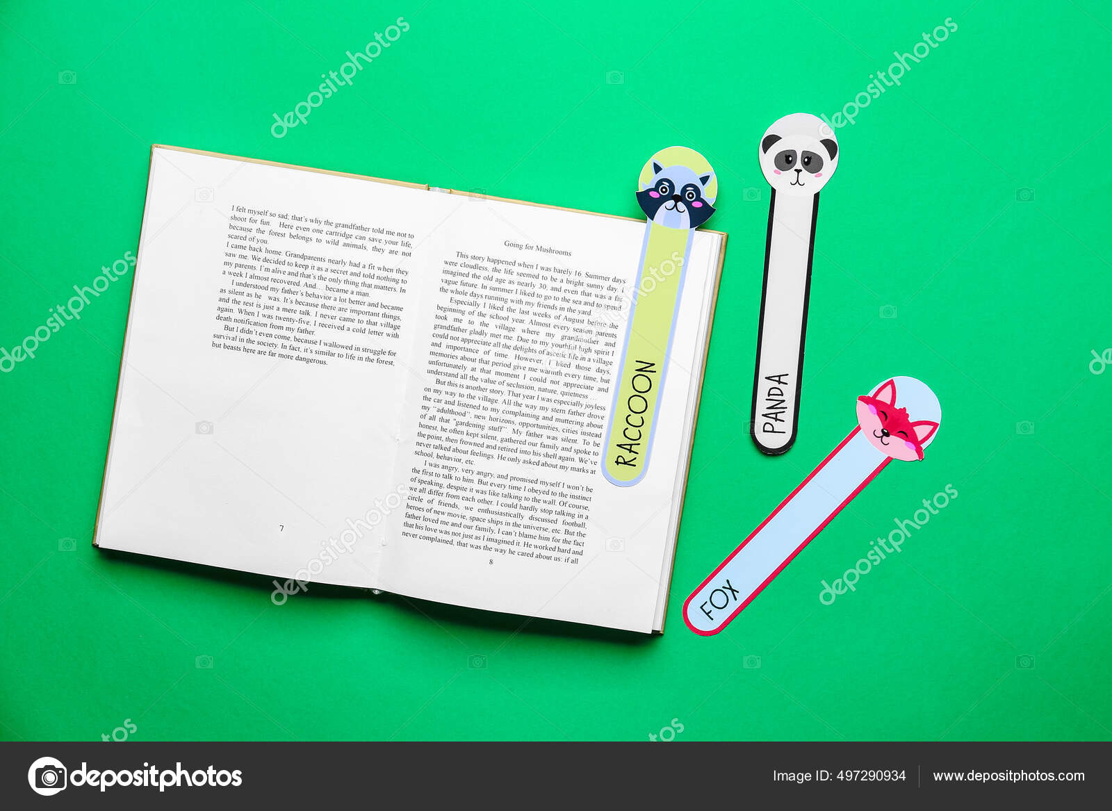 Cute Bookmarks Book Color Background Stock Photo by ©serezniy 497290934