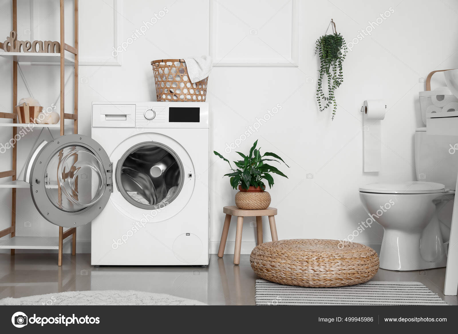 Interior Bathroom Modern Washing Machine — Stock Photo © serezniy ...