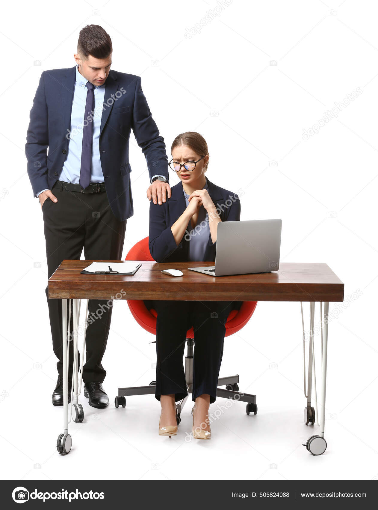 Boss Harassing His Secretary White Background Stock Photo by ©serezniy ...