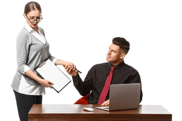 Group People Waiting Job Interview White Background Stock Photo by ...