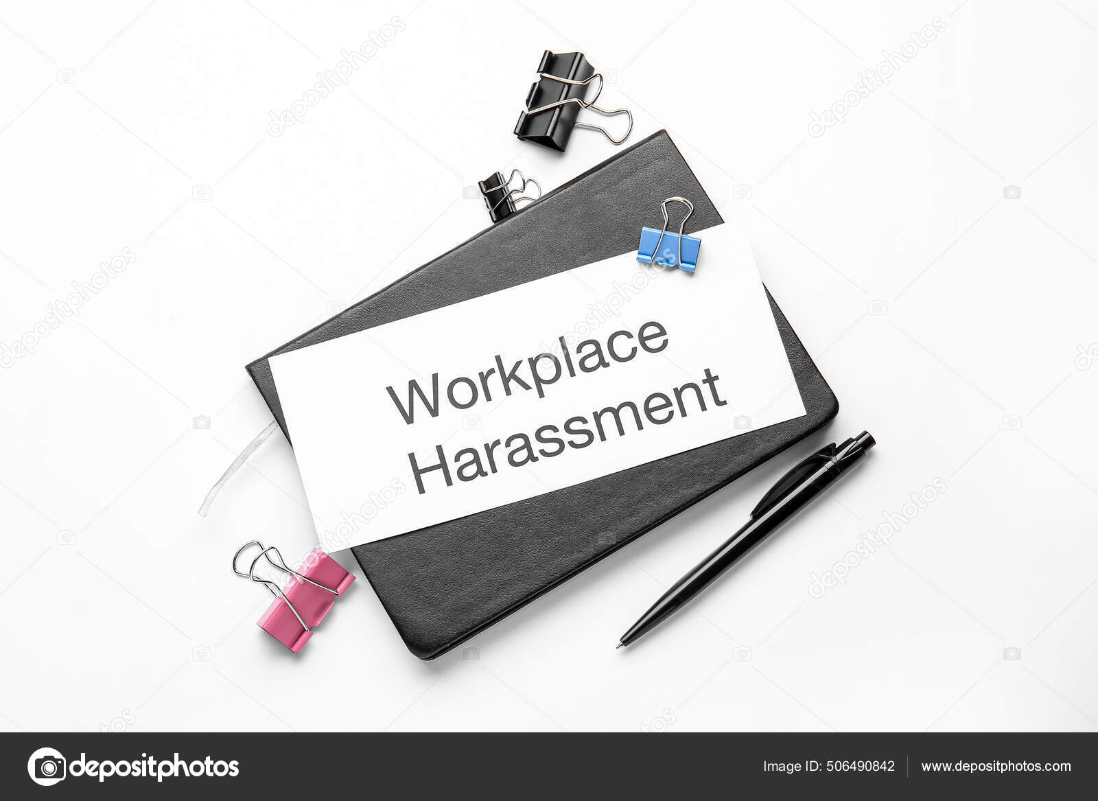 Paper Text Workplace Harassment Stationery White Background Stock Photo ...