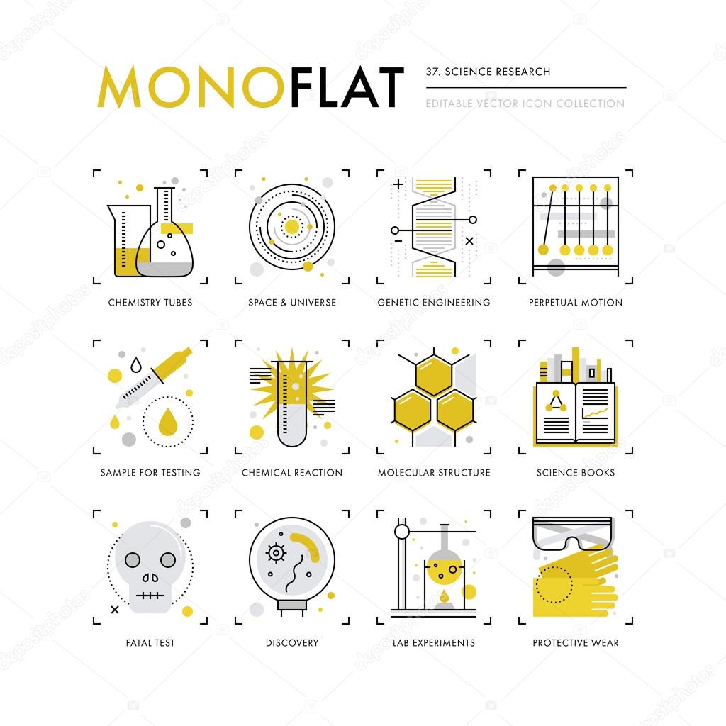 Science Research Icons — Stock Vector © bloomua #120000788