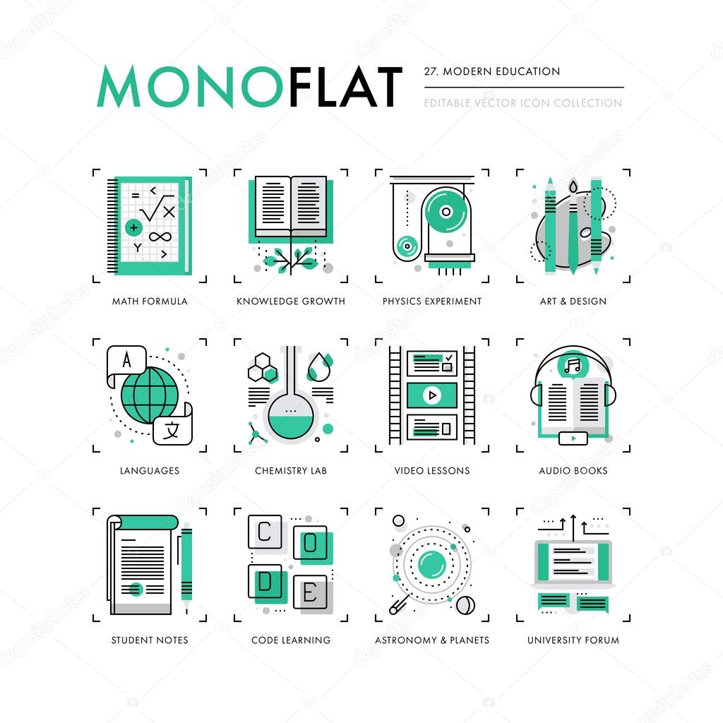 Modern Education Icons Stock Vector by ©bloomua 120000798