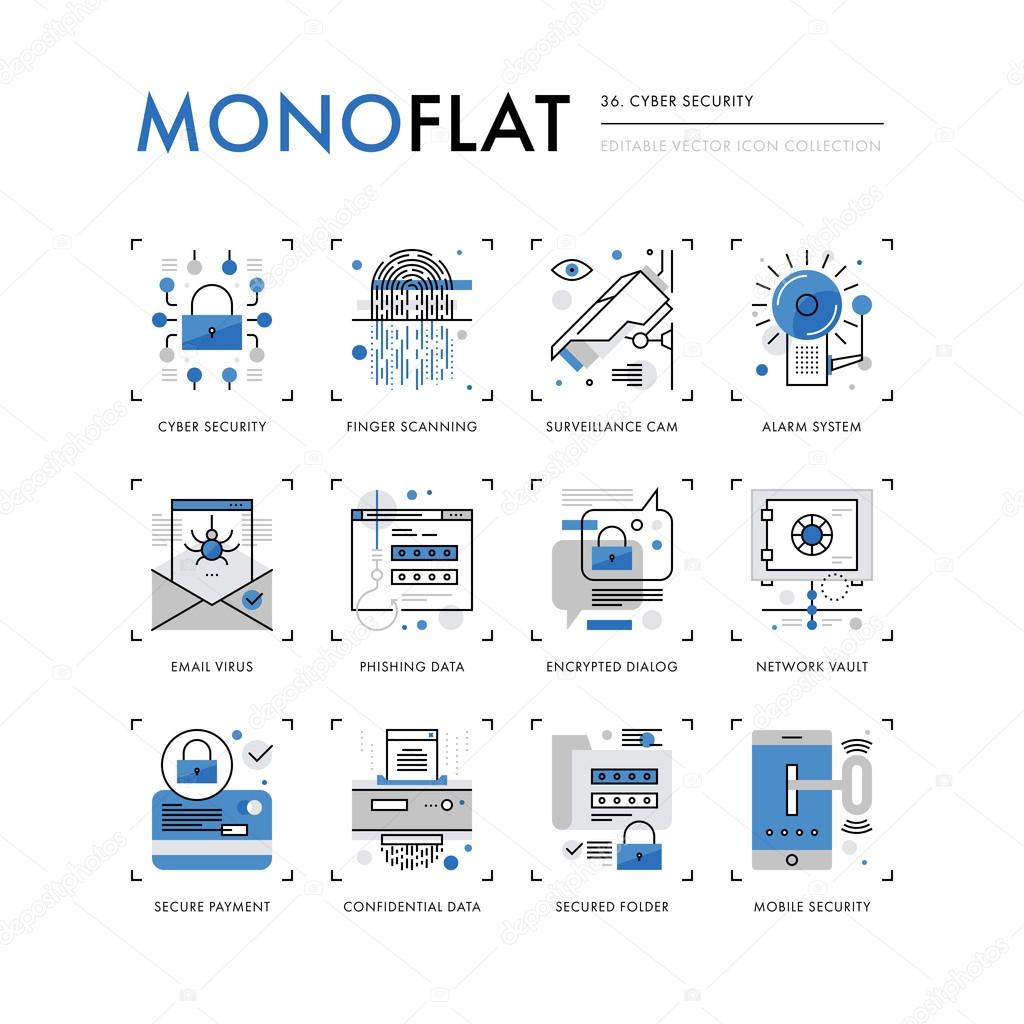 Cyber Security Icons — Stock Vector © bloomua #120000966 Cyber Security Icons — Stock Vector © bloomua #120000966