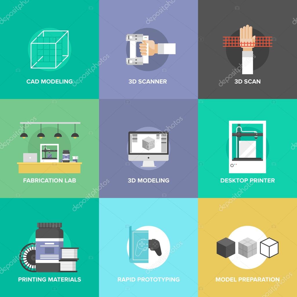 3D printing and modeling icons — Stock Vector © bloomua #64993823 3D printing and modeling icons — Stock Vector © bloomua #64993823
