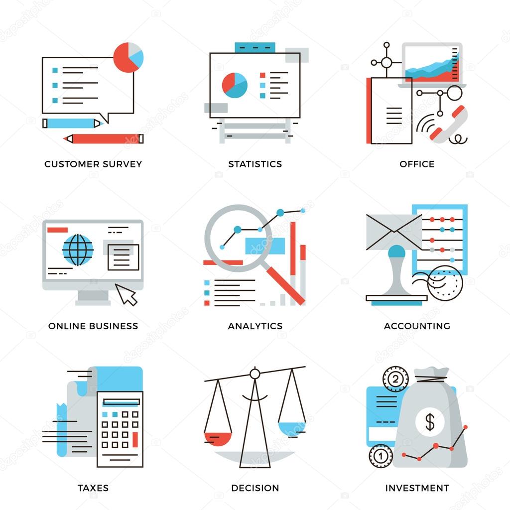 Iconos de contabilidad empresarial y financiera Stock Vector by ...
