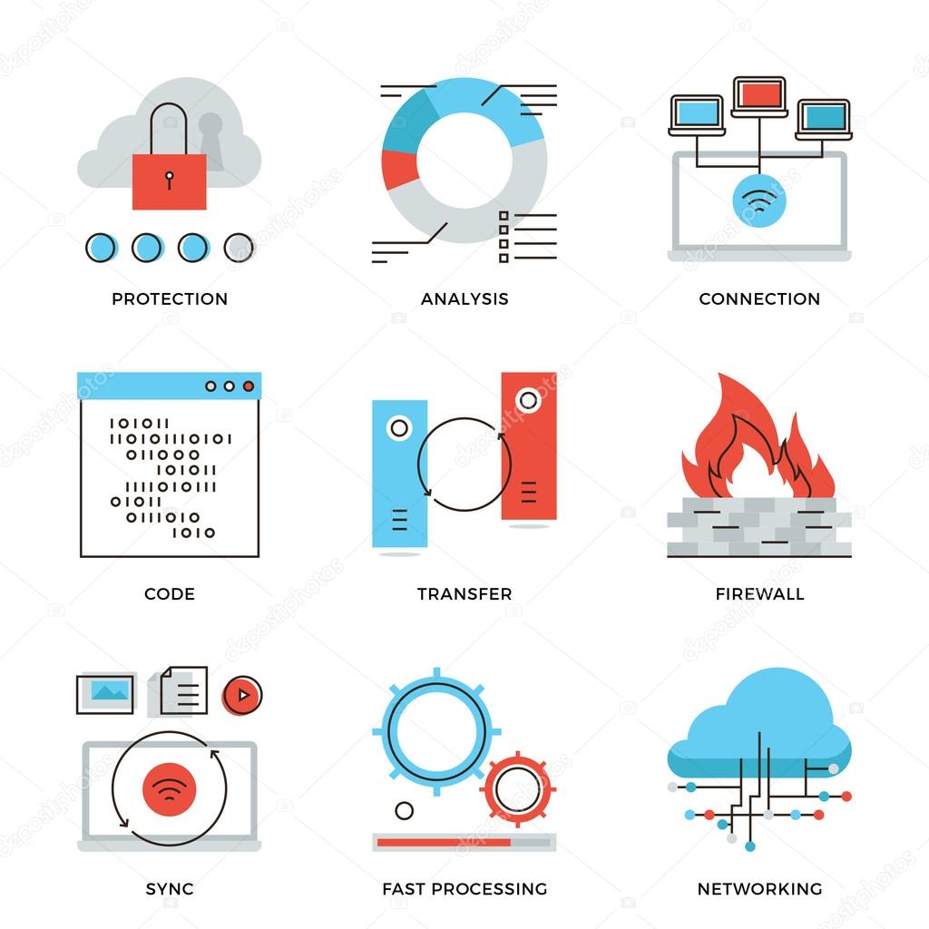 Network and connection icons Stock Vector by ©bloomua 65041991