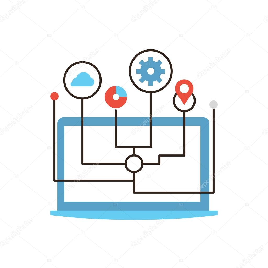 Computer networking flat line icon Stock Vector Image by ©bloomua #68933457