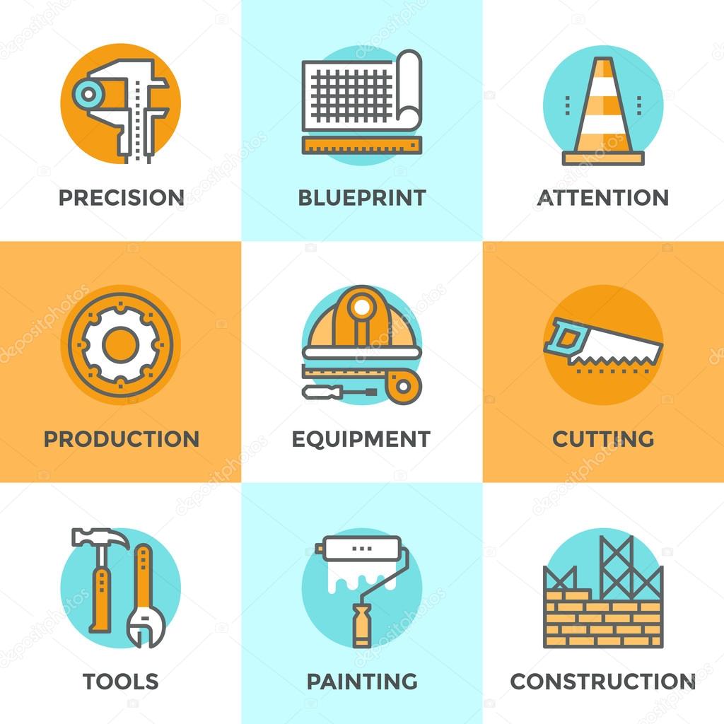 Construction equipment line icons set Stock Vector Image by ©bloomua ...
