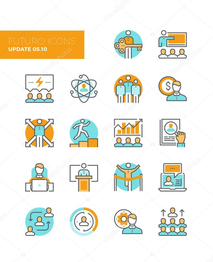 Leadership and management line icons Stock Vector Image by ©bloomua ...