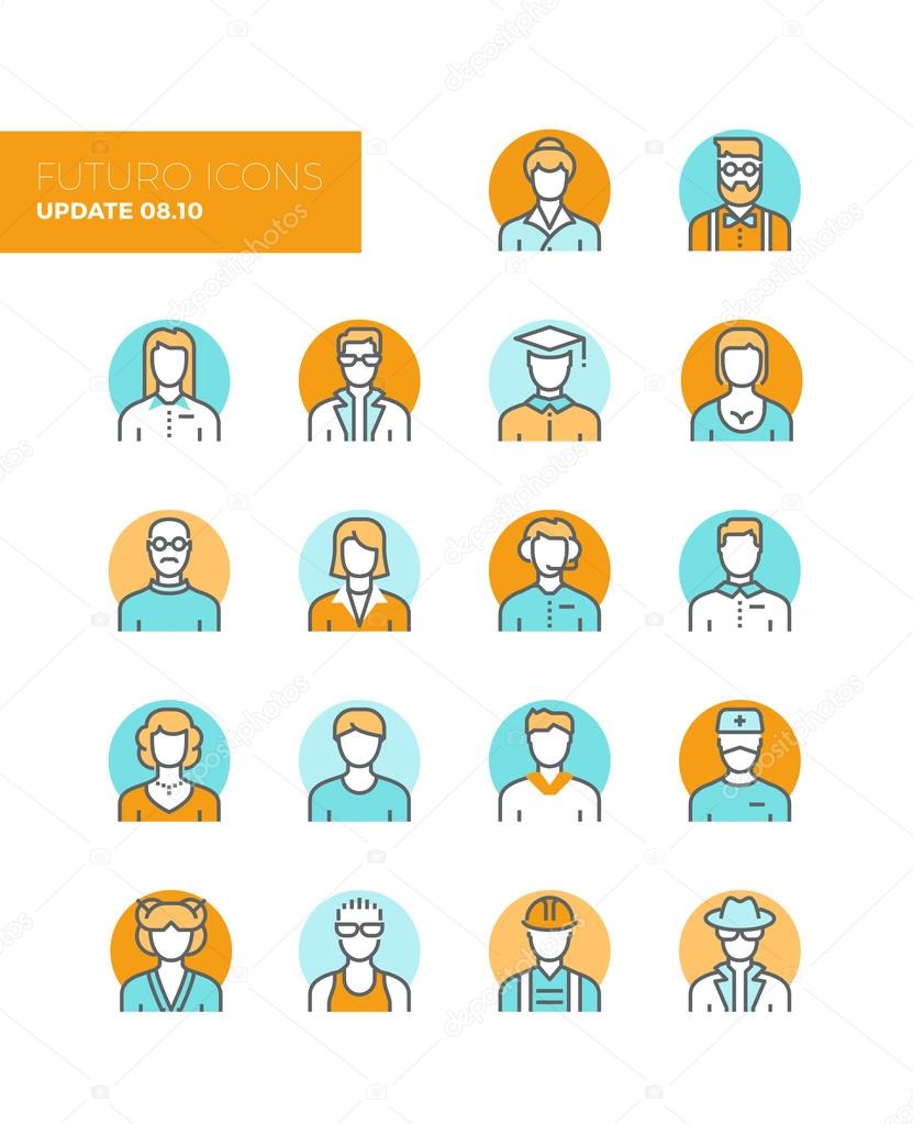 People avatars line icons Stock Vector Image by ©bloomua #80372086