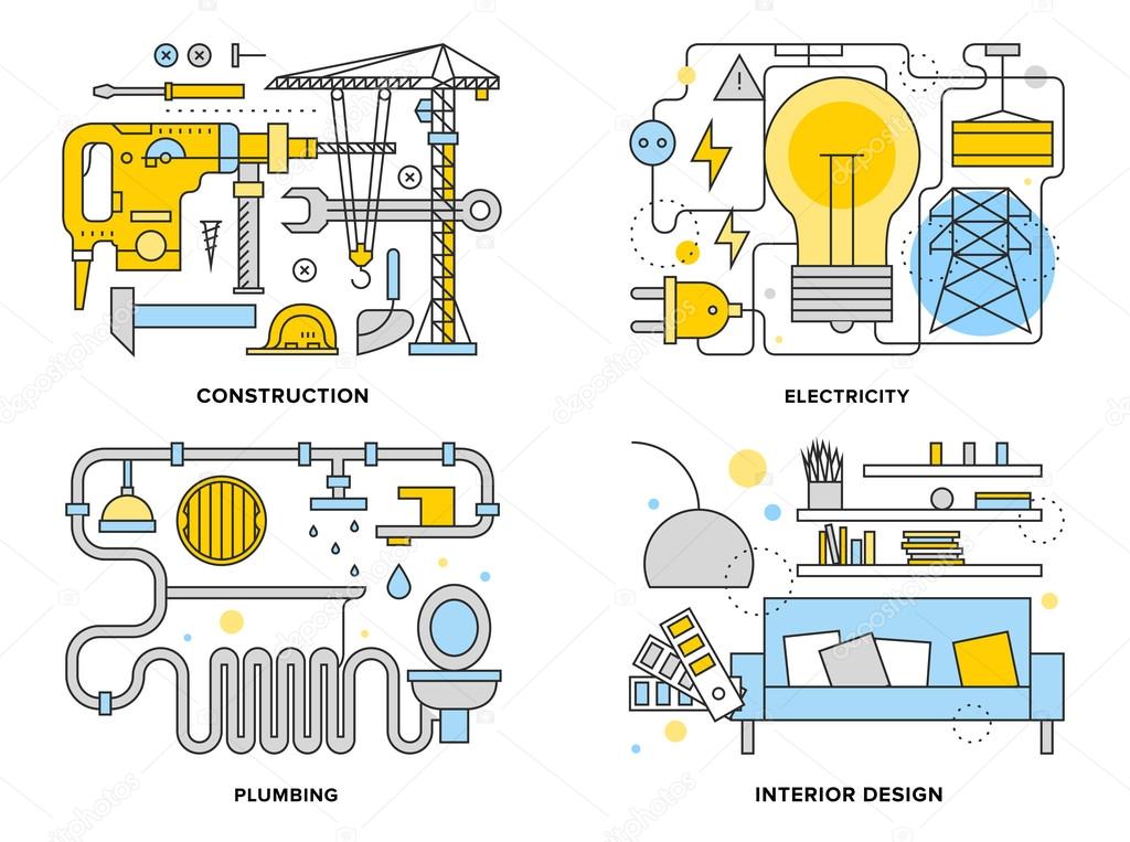Set of construction architecture work Stock Vector Image by ©bloomua ...