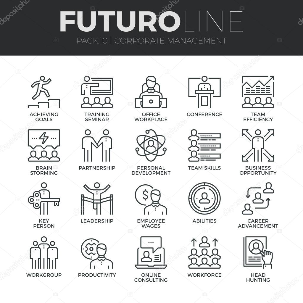 Corporate Management Icons Set — Stock Vector © bloomua #91804636