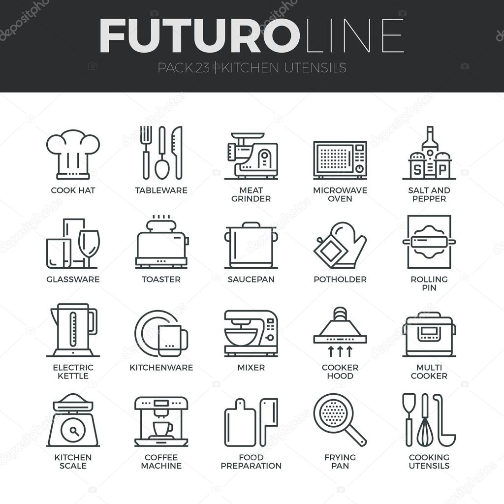 Kitchen Utensils Icons Set — Stock Vector © bloomua #91804678