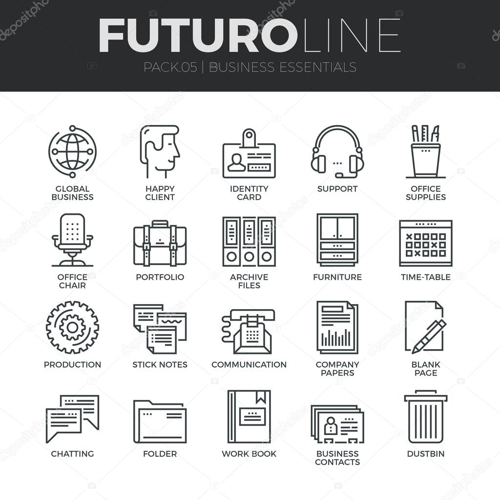 Business Essentials Icons Set — Stock Vector © bloomua #91804696