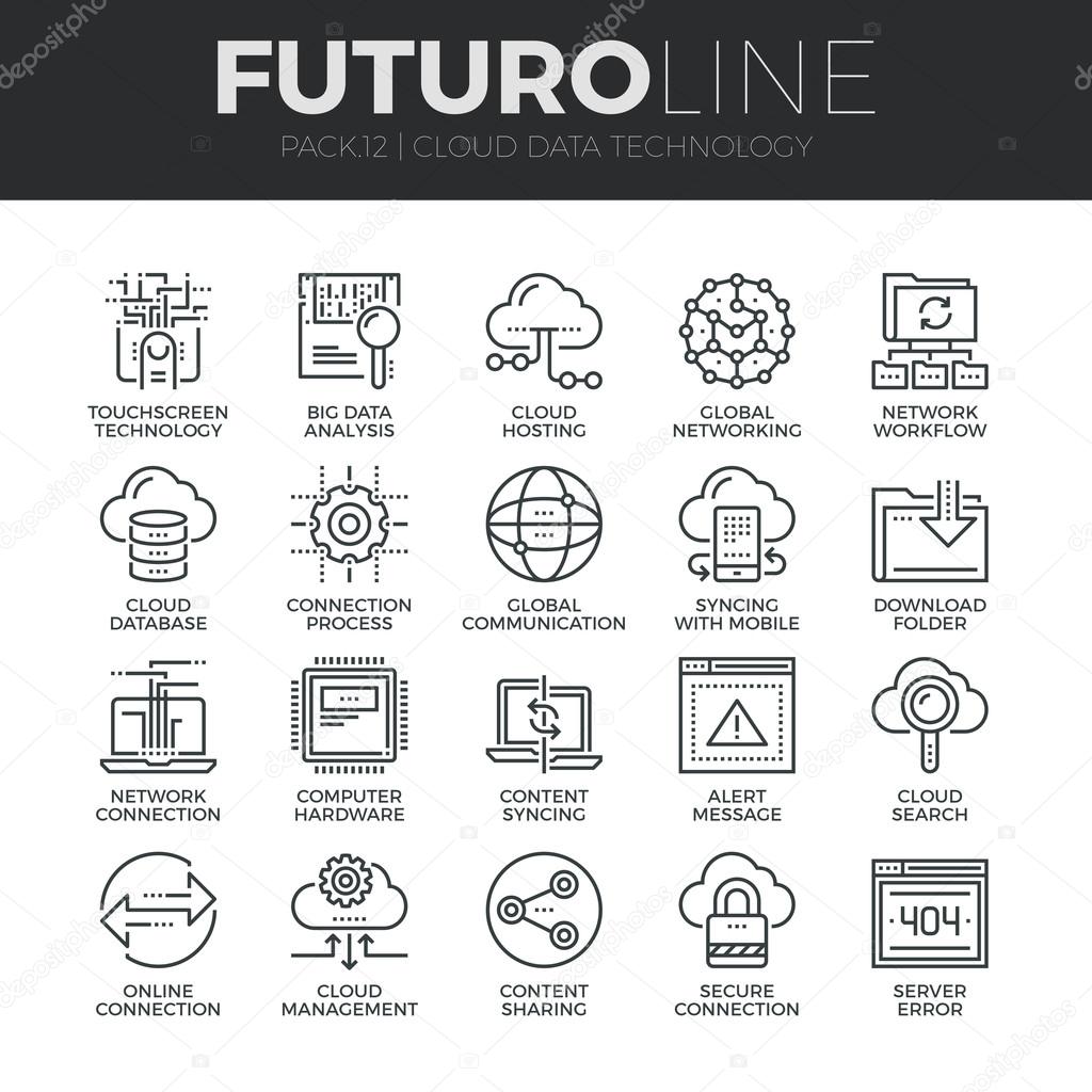 Cloud Data Technology Icons Set — Stock Vector © bloomua #91804726 Cloud Data Technology Icons Set — Stock Vector © bloomua #91804726