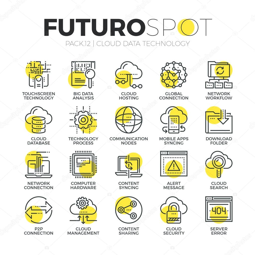 Cloud Technology Futuro Spot Icons — Stock Vector © bloomua #99929616