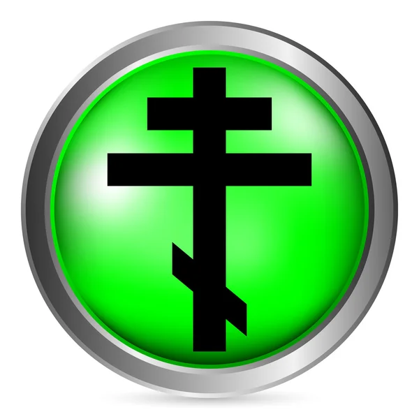 Religious orthodox cross button Stock Vector by ©konstsem 50000671