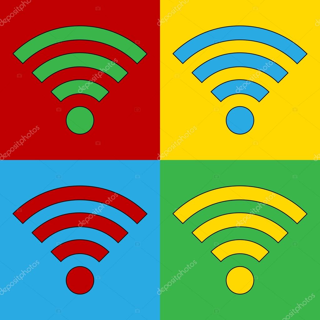 Pop art iconos de simbol Wi Fi. 2022