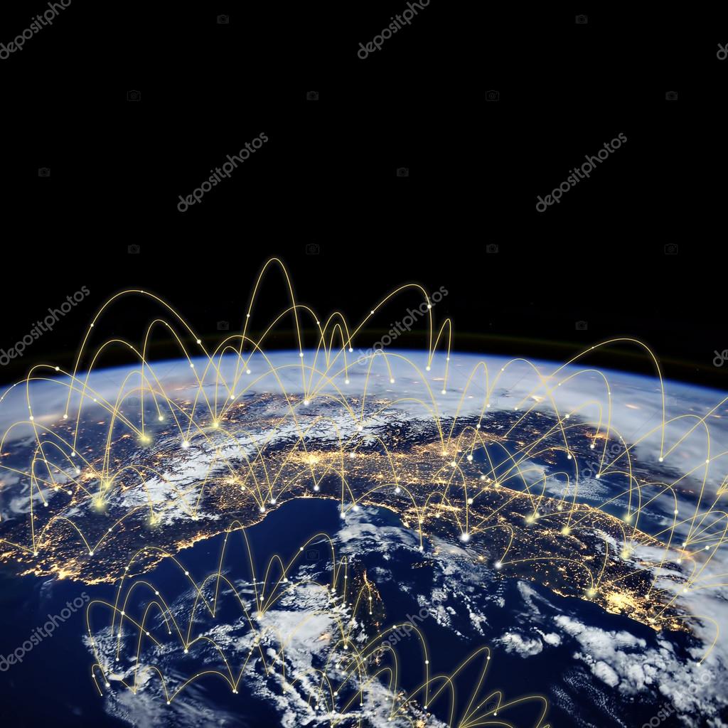 Physical world map illustration. Elements of this image furnished by ...