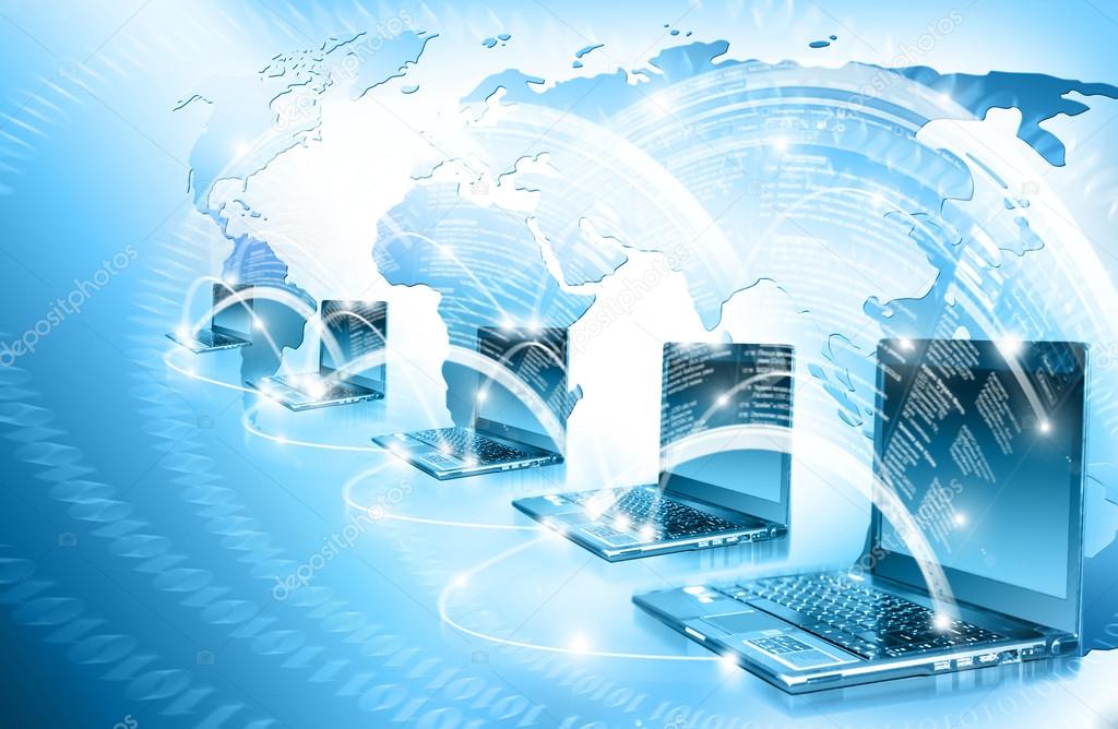Best Internet Concept of global business. Globe,laptop on technological ...