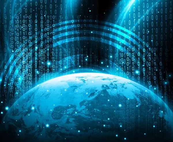 Best Internet Concept. Globe, glowing lines on technological background ...
