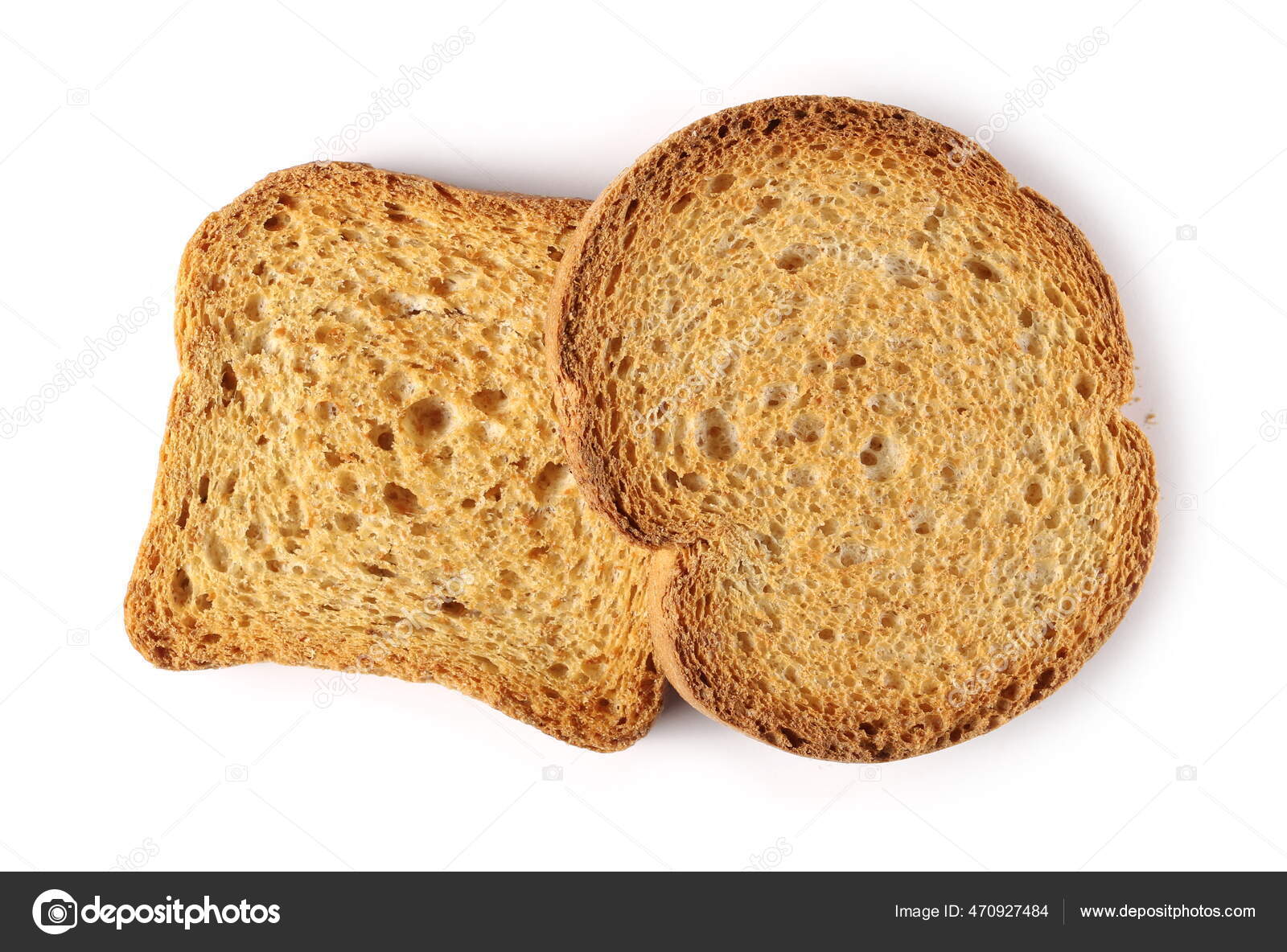 Wholemeal Crackers Bread Rusks Pile Rectangle Toast Slices Isolated ...