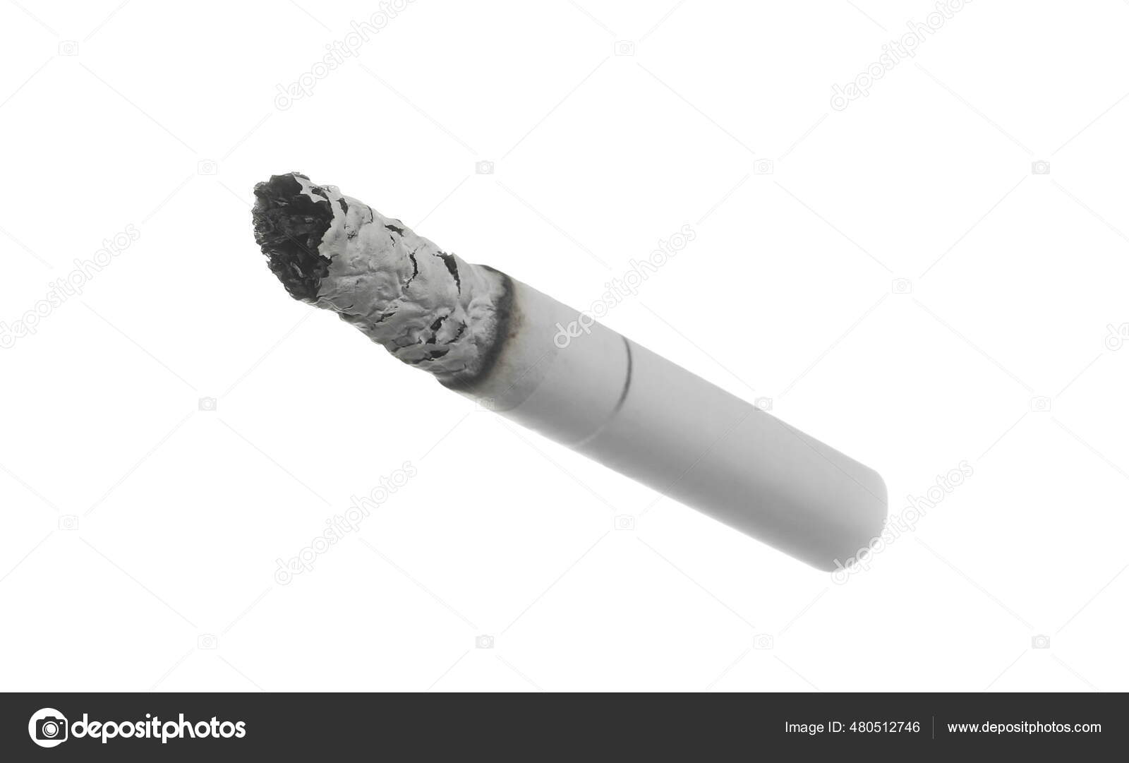 Cigarette Stub Ash Isolated White Background Clipping Path — Stock ...