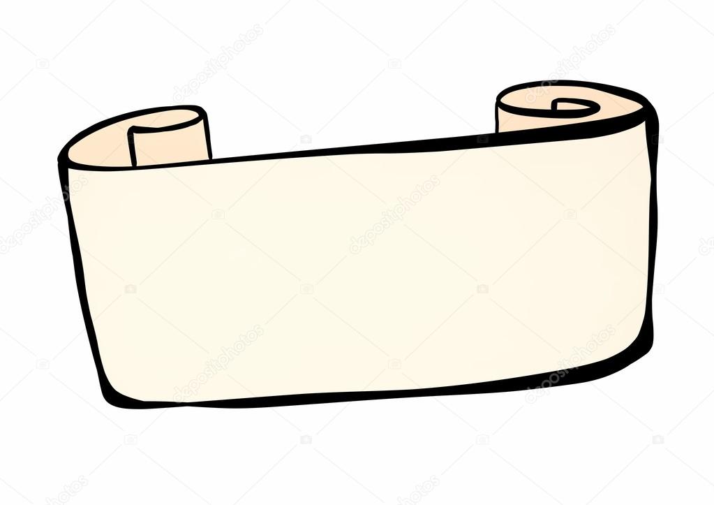 Doodle old rolled up paper scroll Stock Illustration by ©dusan964 #53096459