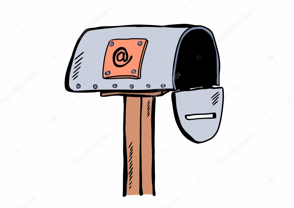 Doodle mailbox with e-mail Stock Illustration by ©dusan964 #53224781