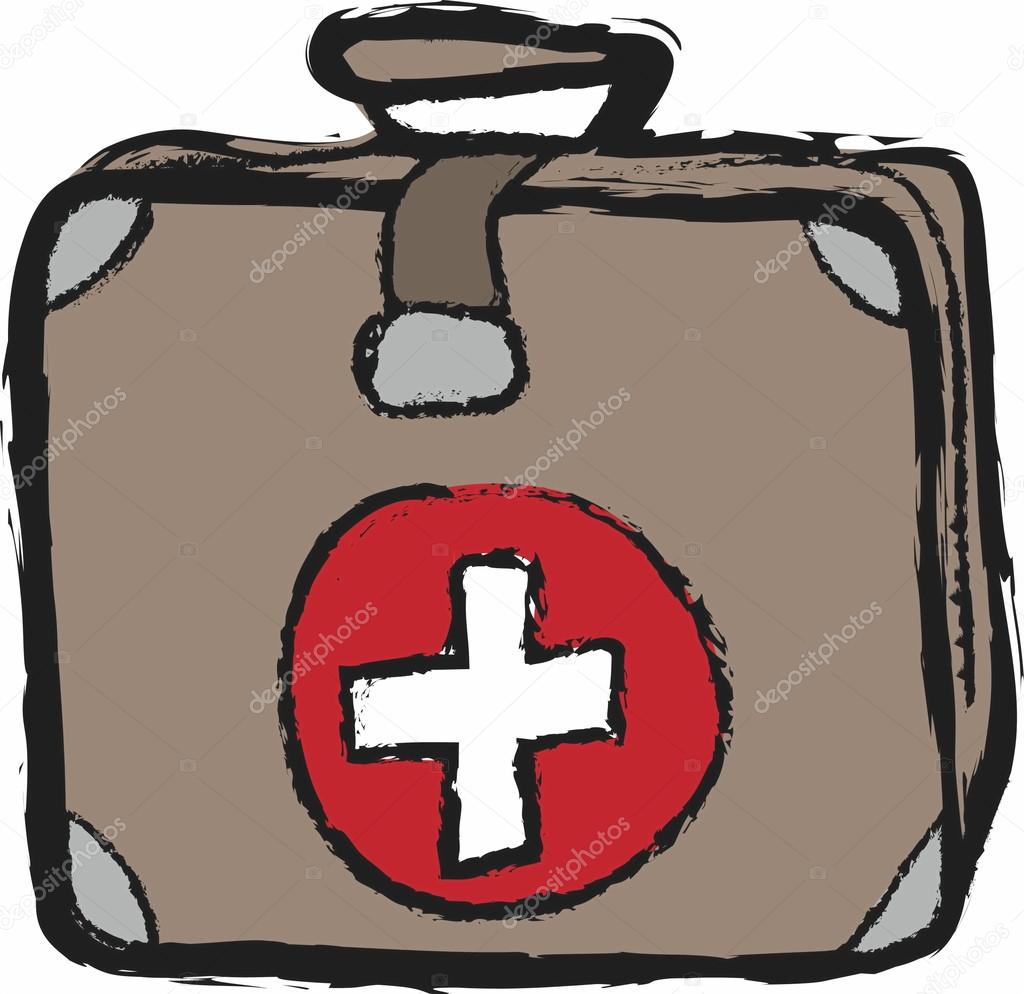 Doodle first aid bag illustration Stock Illustration by ©dusan964 #61586925