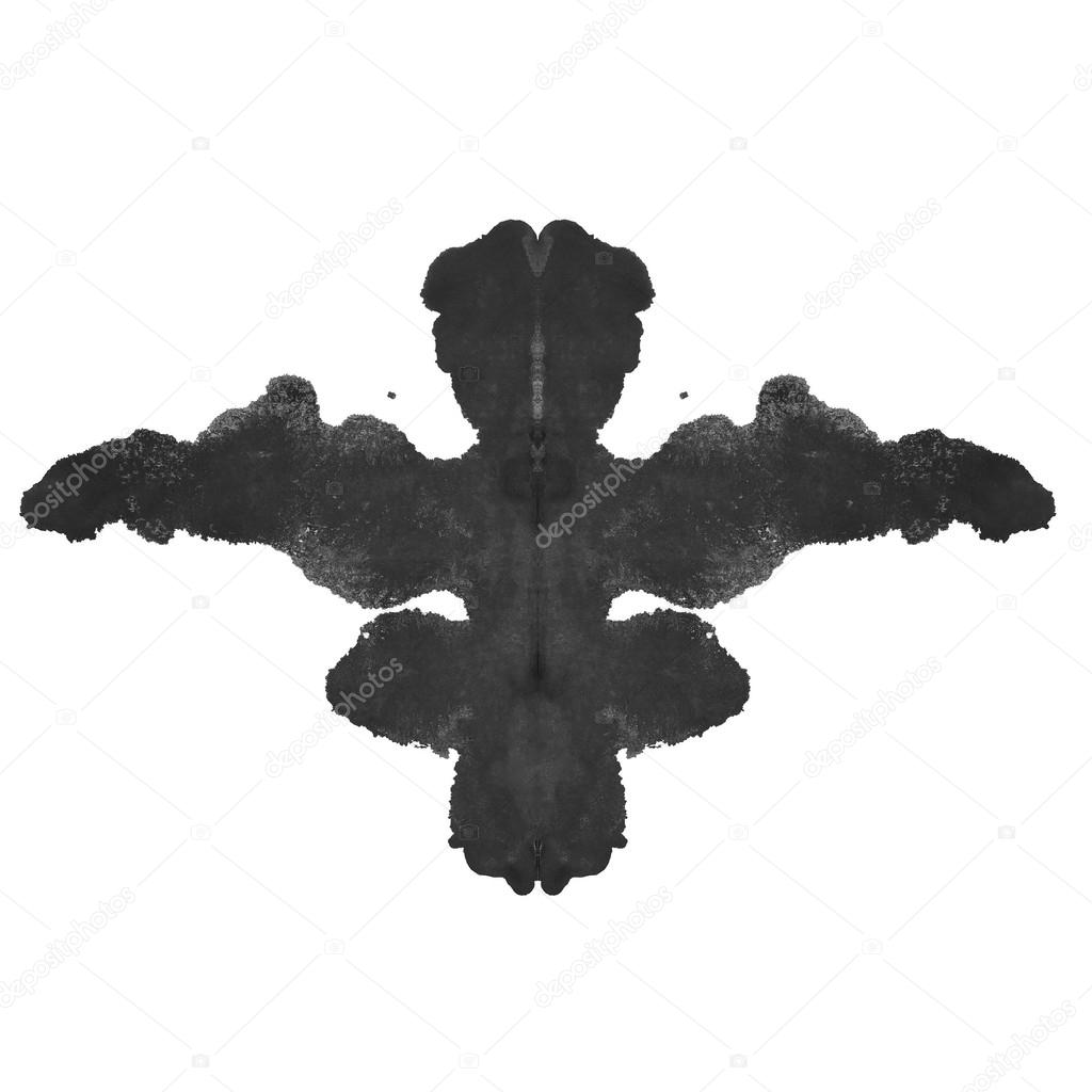 Photo Rorschach inkblot test isolated on white background — Stock Photo ...