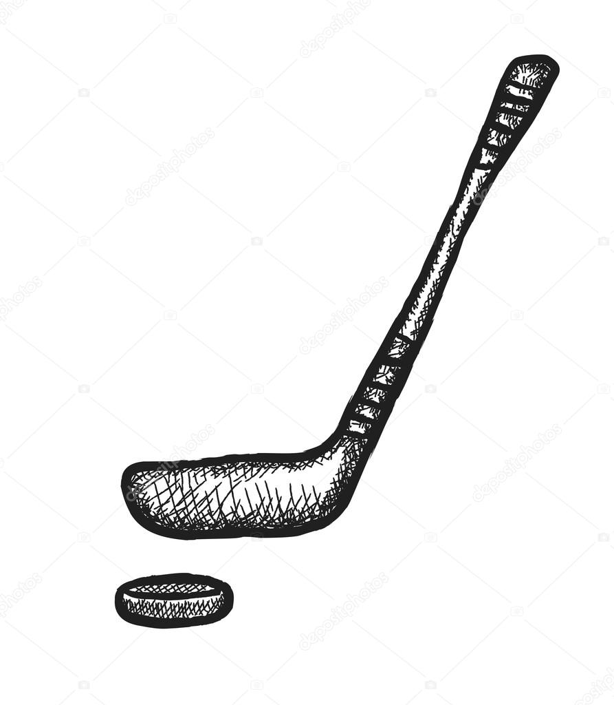 Doodle hokejka a puk — Stock Fotografie © dusan964 #87219832