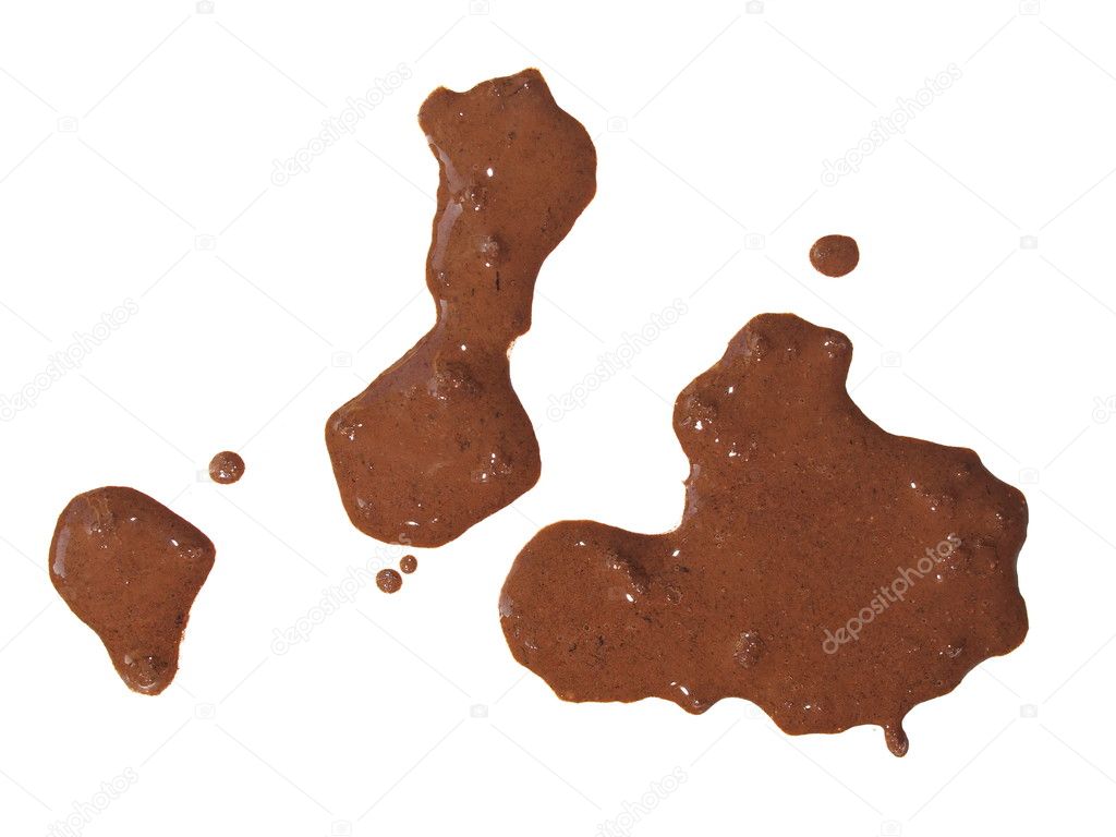 Drops of mud sprayed isolated on white background, with clipping path ...