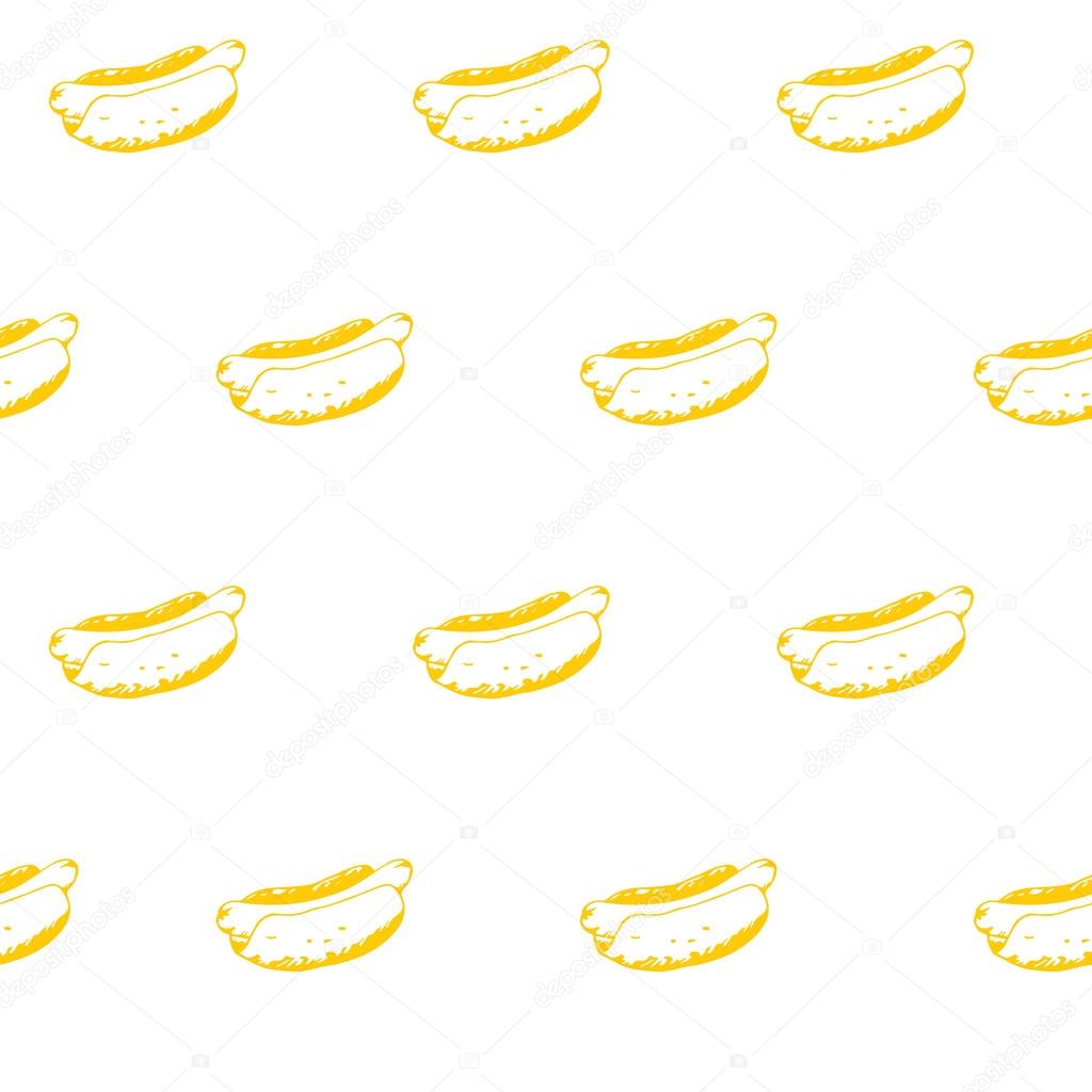 Hot Dogs Background. Hotdogs Seamless Pattern Stock Vector Image by ...