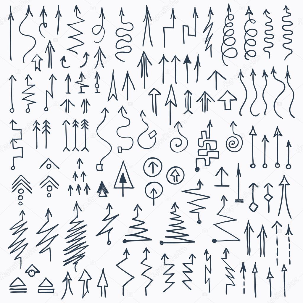 Hand Drawn Doodle Arrows Set Stock Vector Image by ©creativika #95135846