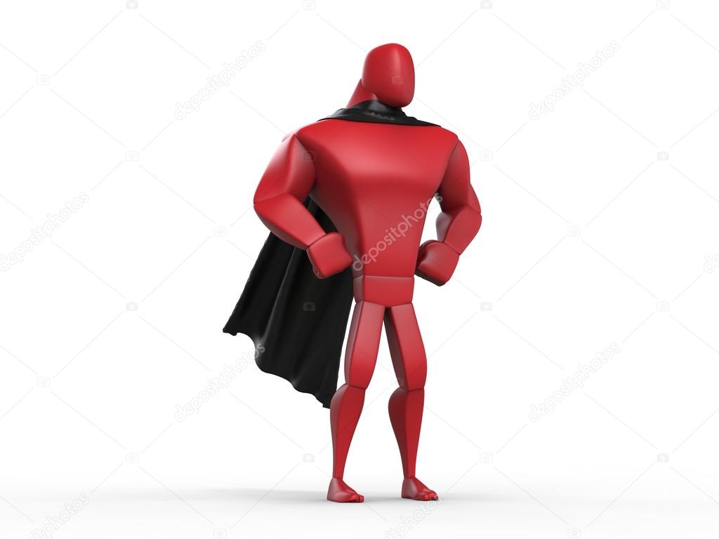 Red superhero with black cape Stock Photo by ©Trimitrius 103864596