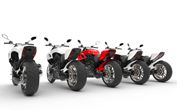 Cool motorcycles - red one stands out Stock Photo by ©Trimitrius 109839360