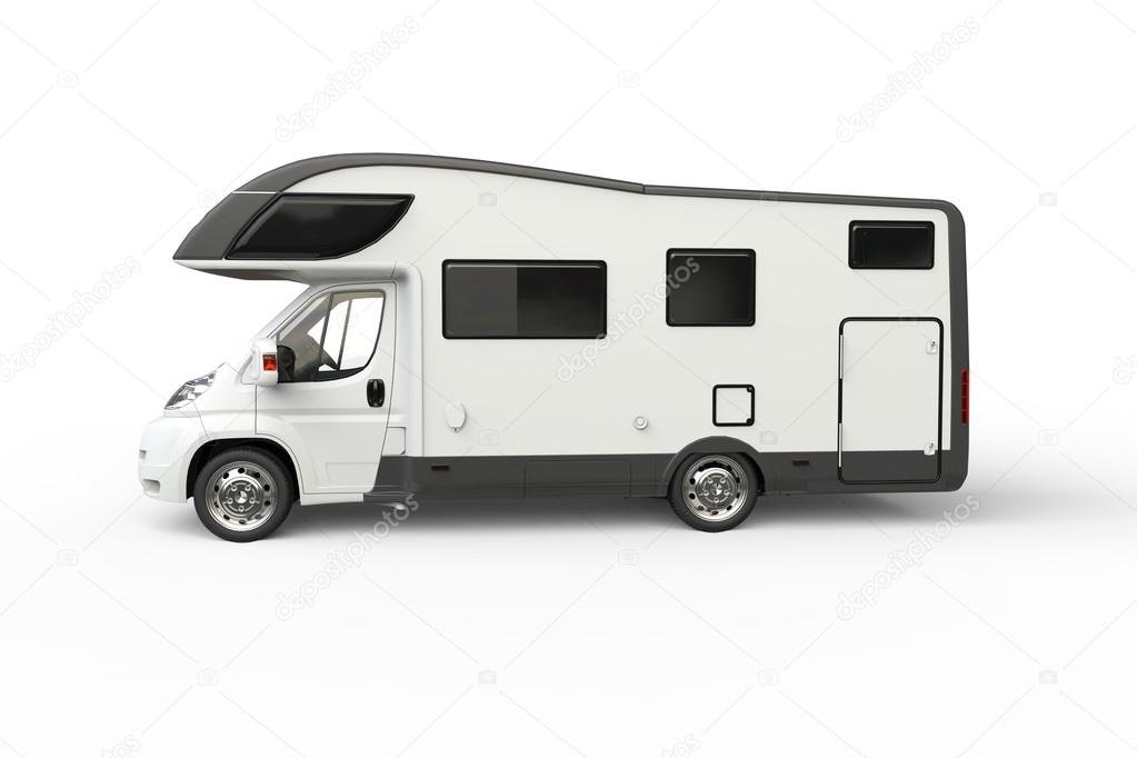 Big white camper van - side view Stock Photo by ©Trimitrius 113957698