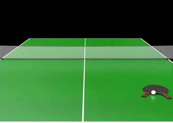 Table tennis table with rackets on the other side Stock Photo by ...