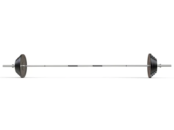 Barbell weight with curved bar and standard weight plates - front view ...