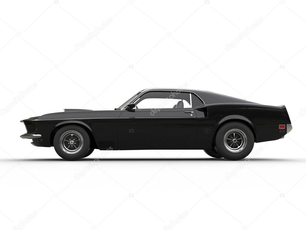 Awesome black muscle car - side view — Stock Photo © Trimitrius #121580280