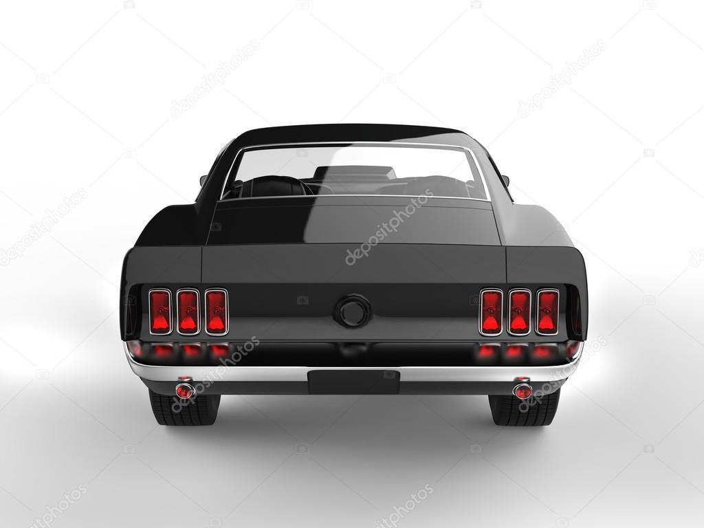 Awesome black muscle car - back view Stock Photo by ©Trimitrius 121581582